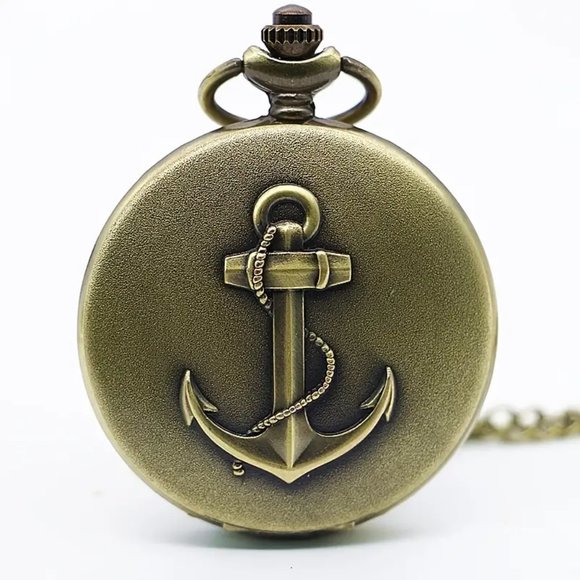 Accessories | Anchor Design Vintage Bronze Pocket Watch With Chain ...